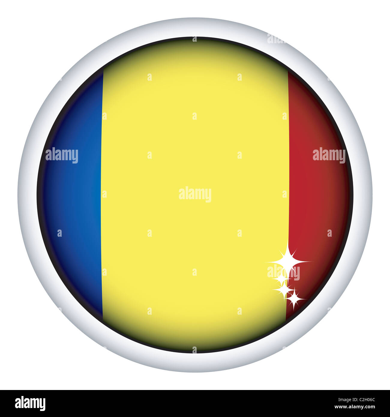 Romanian flag button Stock Photo - Alamy
