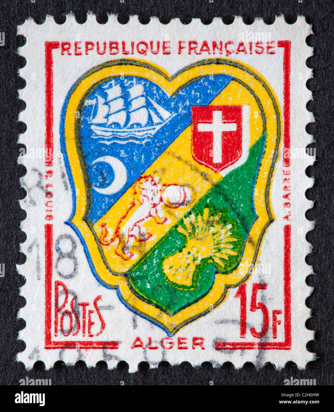 French postage stamp Stock Photo - Alamy