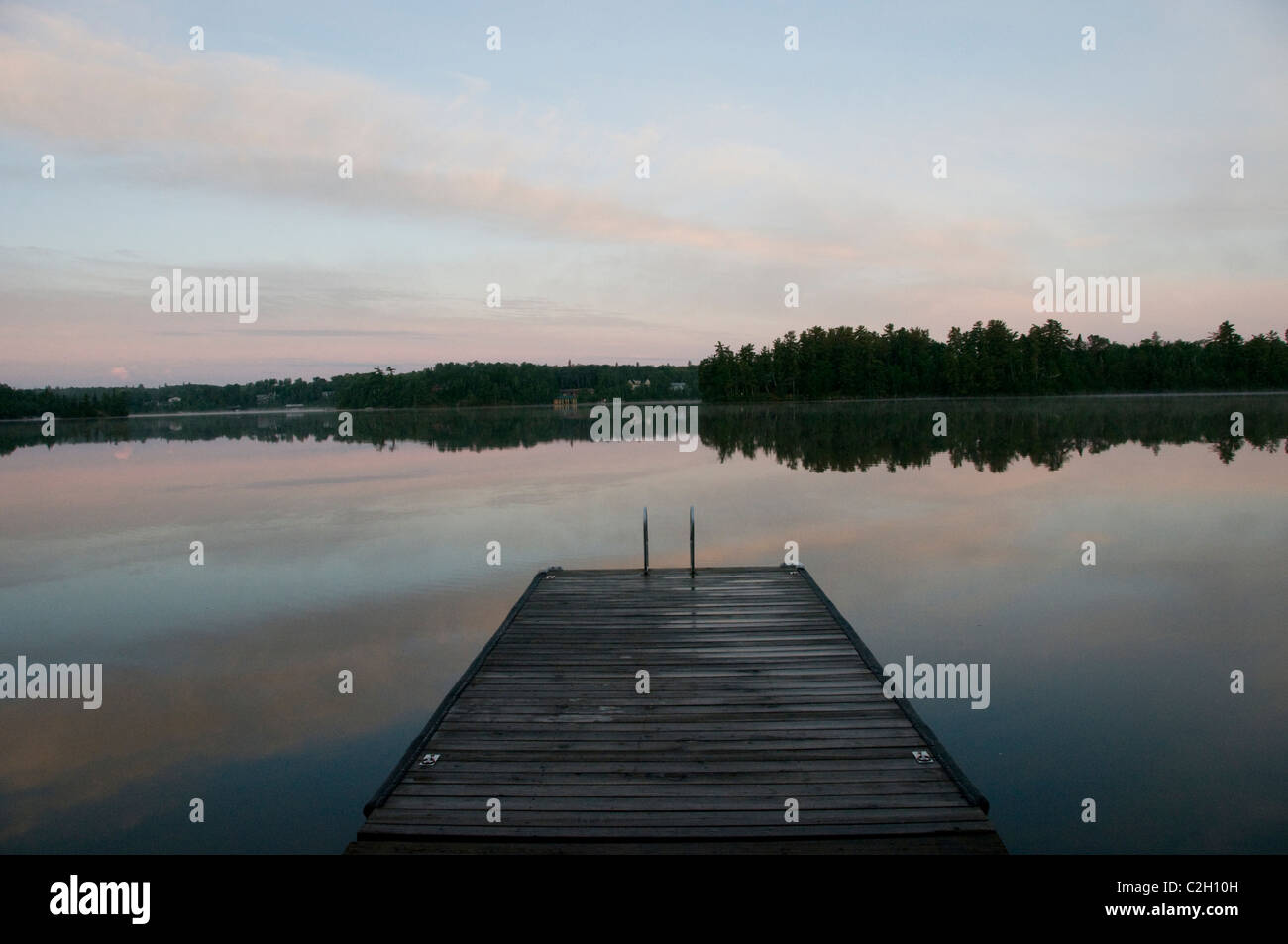 Lake Of The Woods, Ontario, Canada; Pier Leading To Lake Stock Photo ...