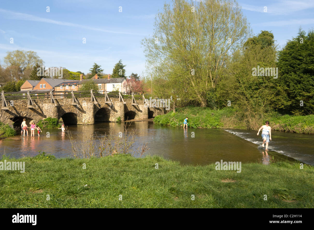 River Wey Tilford near Farnham Surrey UK Stock Photo - Alamy