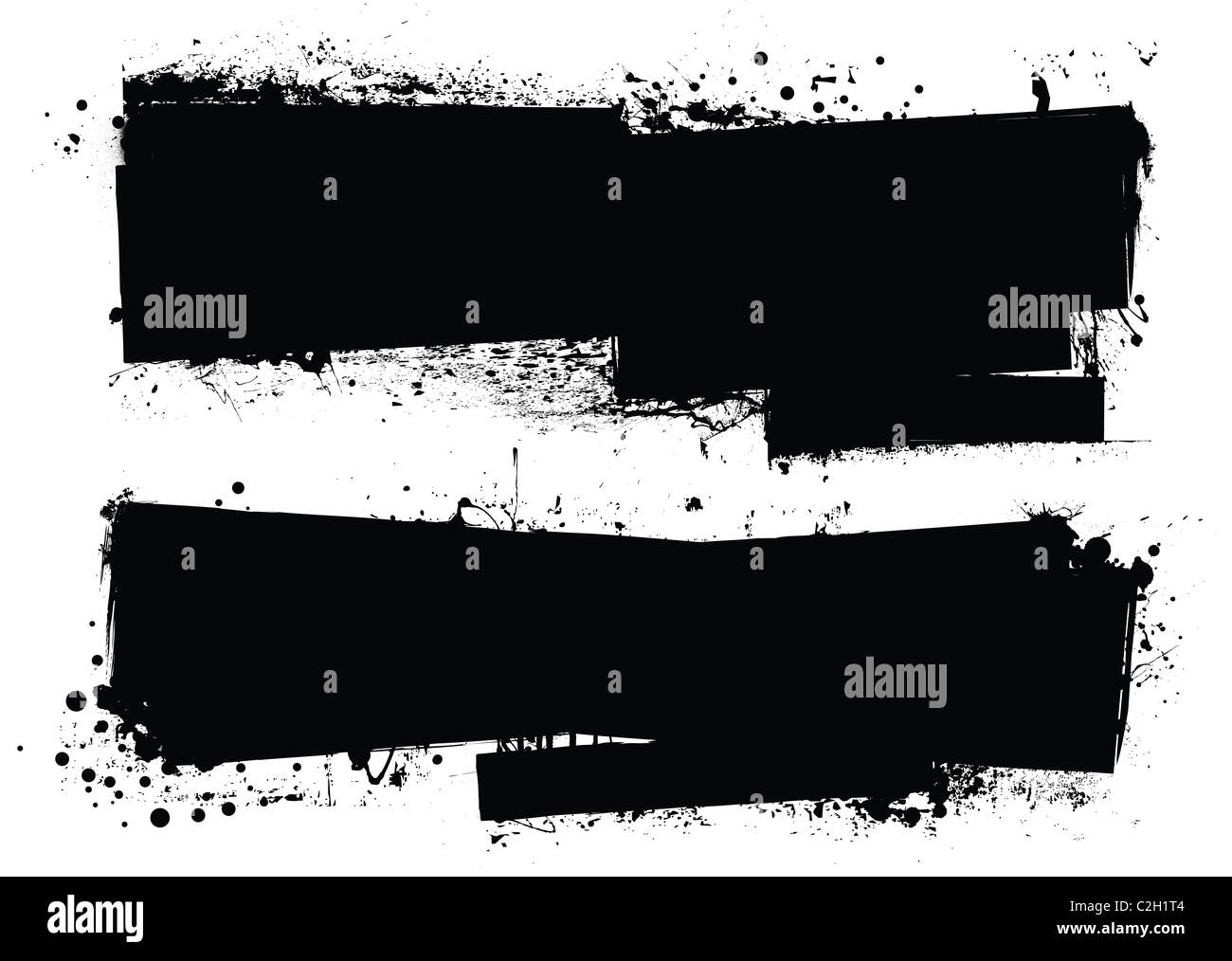 Two grunge splat banners with space for your text Stock Photo - Alamy