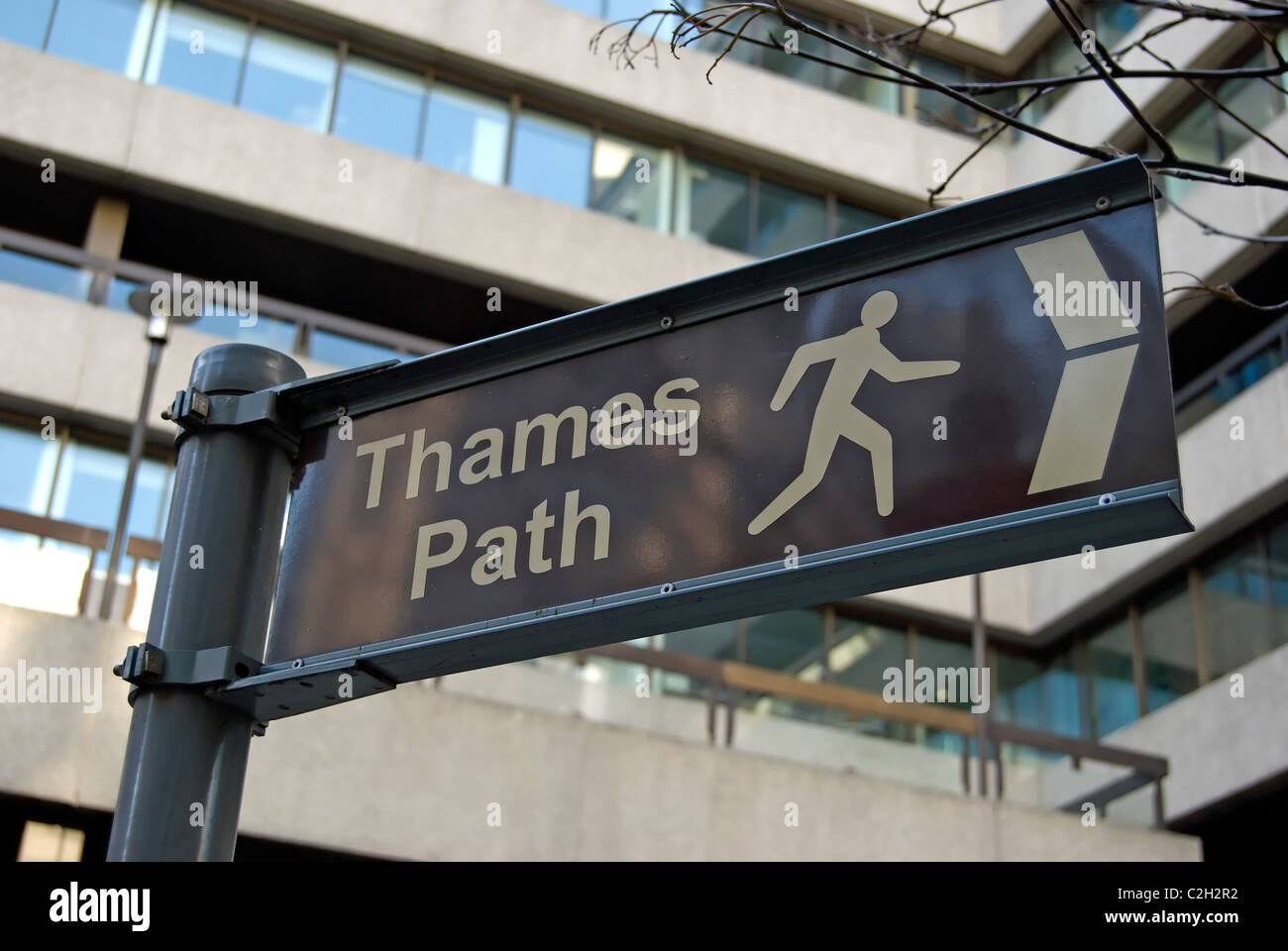 sign for the thames path, lower thames street, city of london, england ...