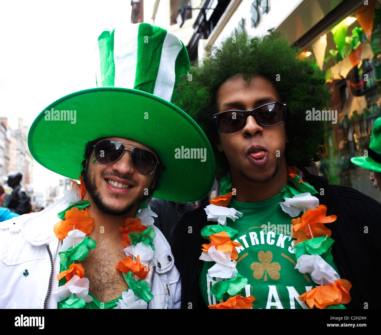 Visitors to the St Patricks Day parade and festival in Dublin, Ireland ...