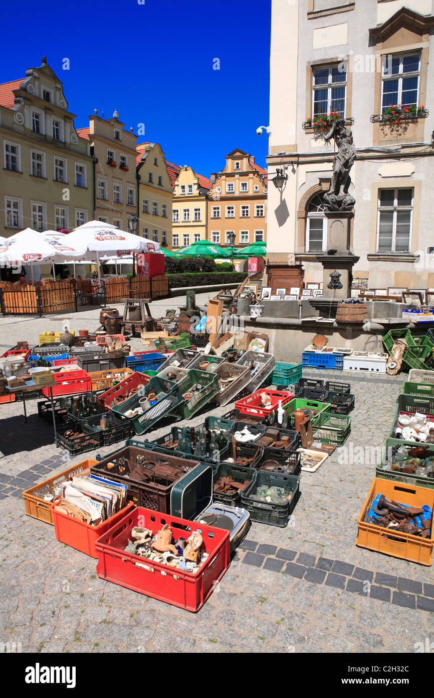 flea market at market square and rynek in former german city hirschberg ...