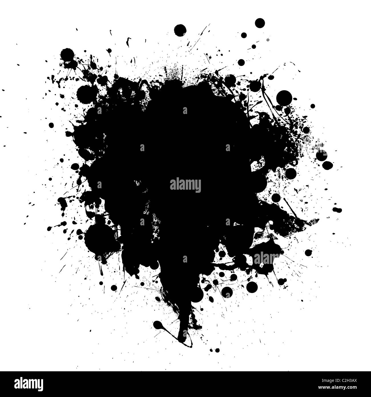Abstract black ink grunge splat with room for your text Stock Photo - Alamy