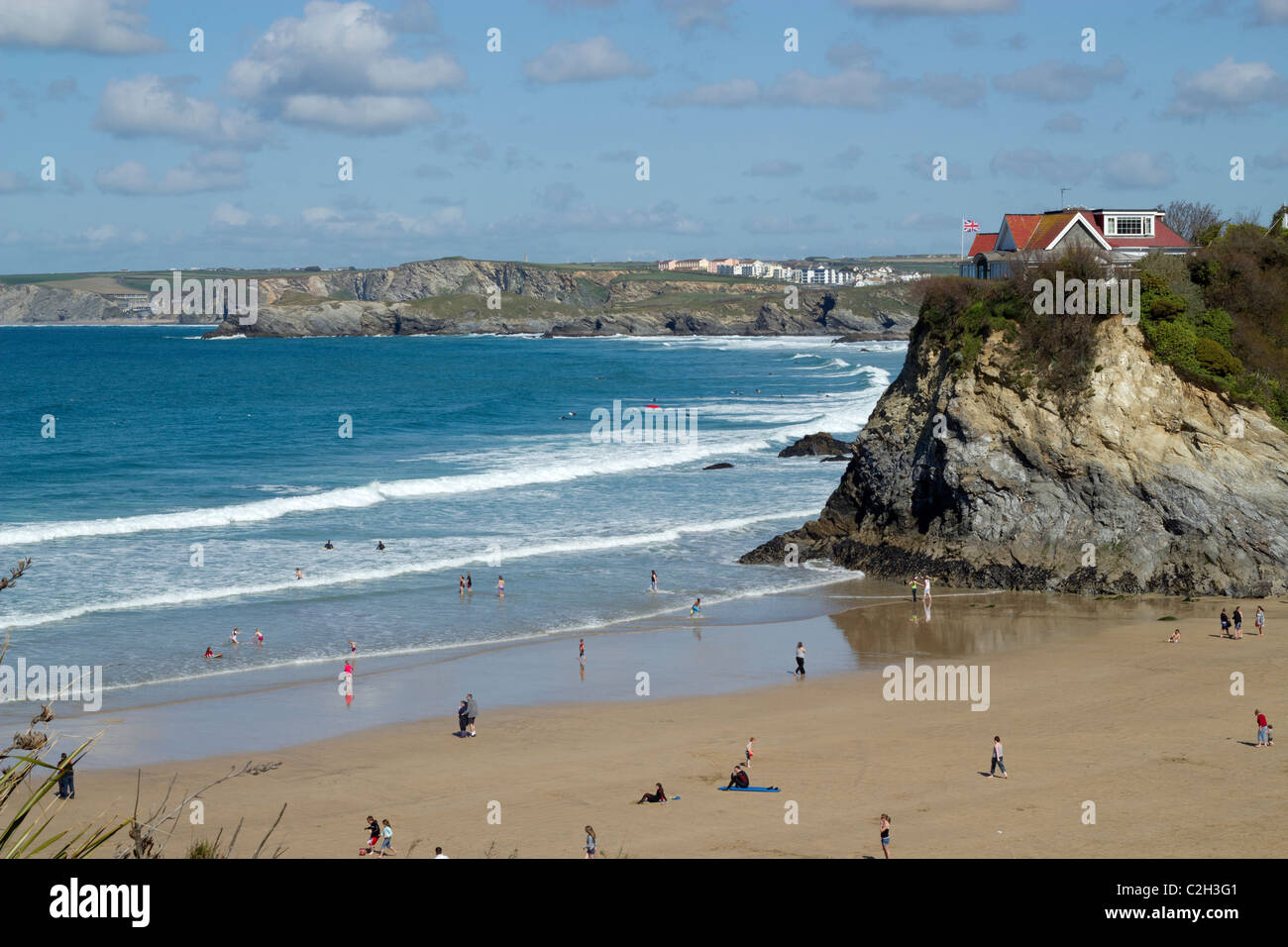 Towan beach in Newquay Cornwall UK Stock Photo - Alamy