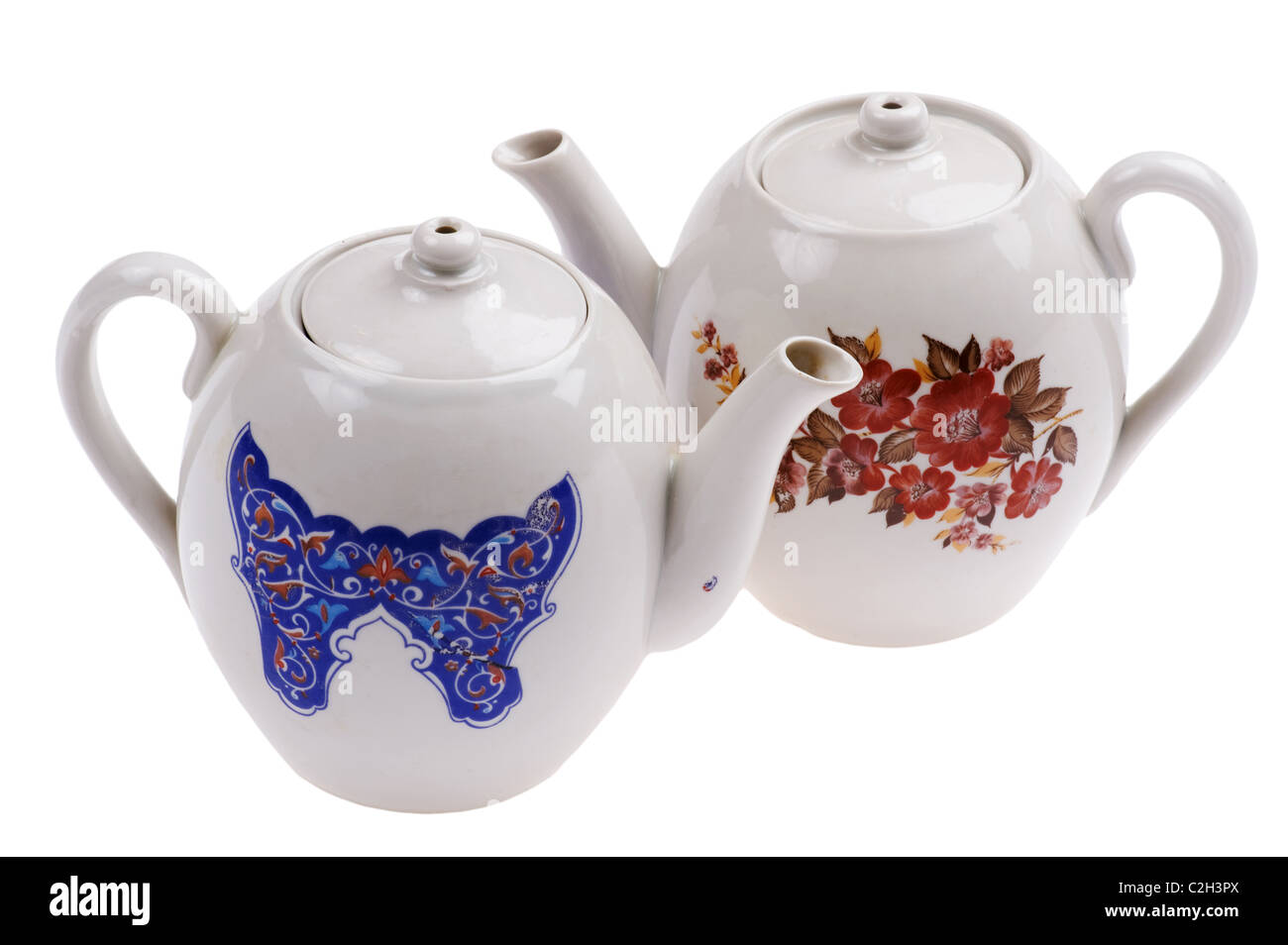 object on white - set of teapot close up Stock Photo - Alamy