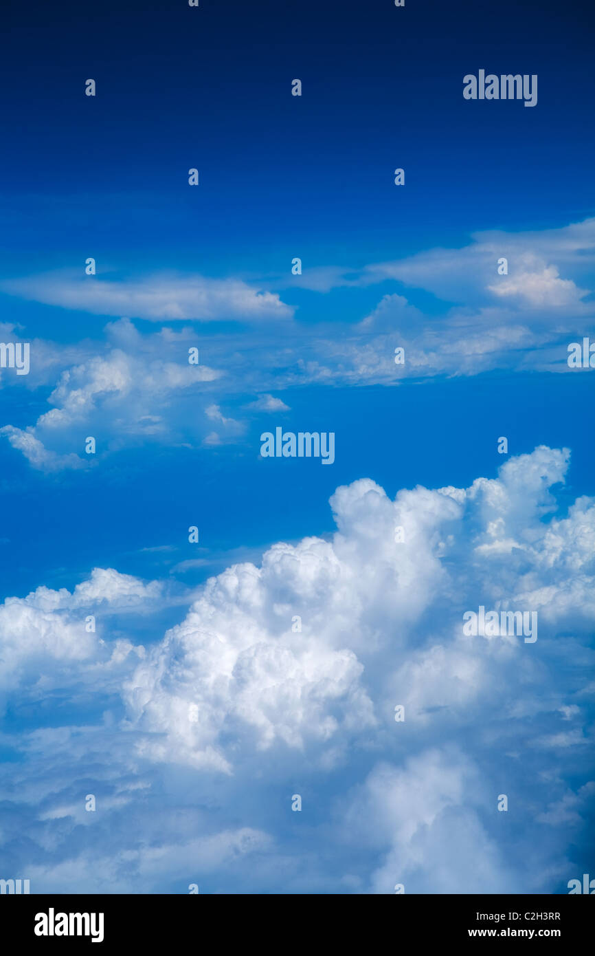 Beautiful white clouds and blue sky from above Stock Photo - Alamy