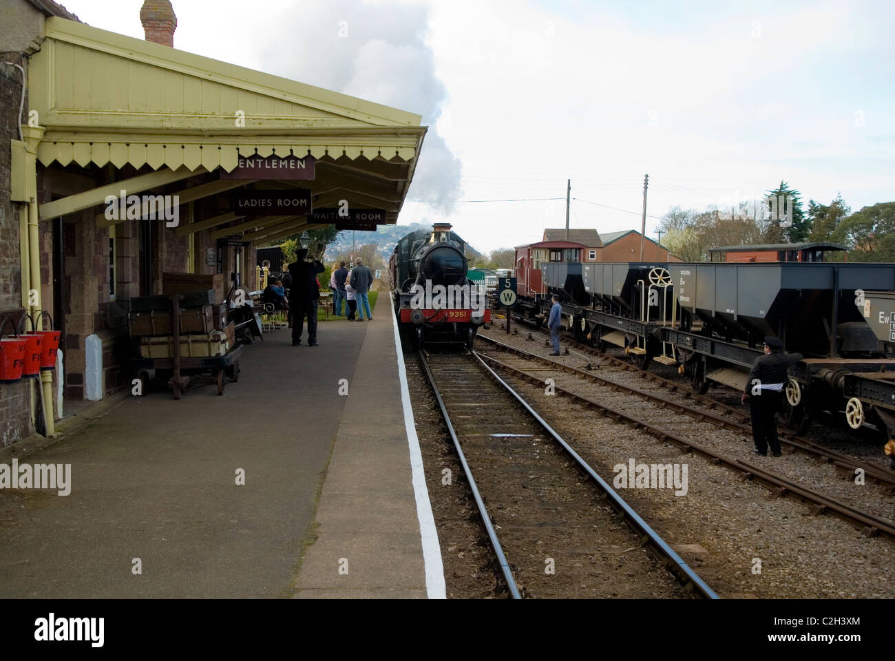 Dunster railway station, privately run railway near Minehead, West ...