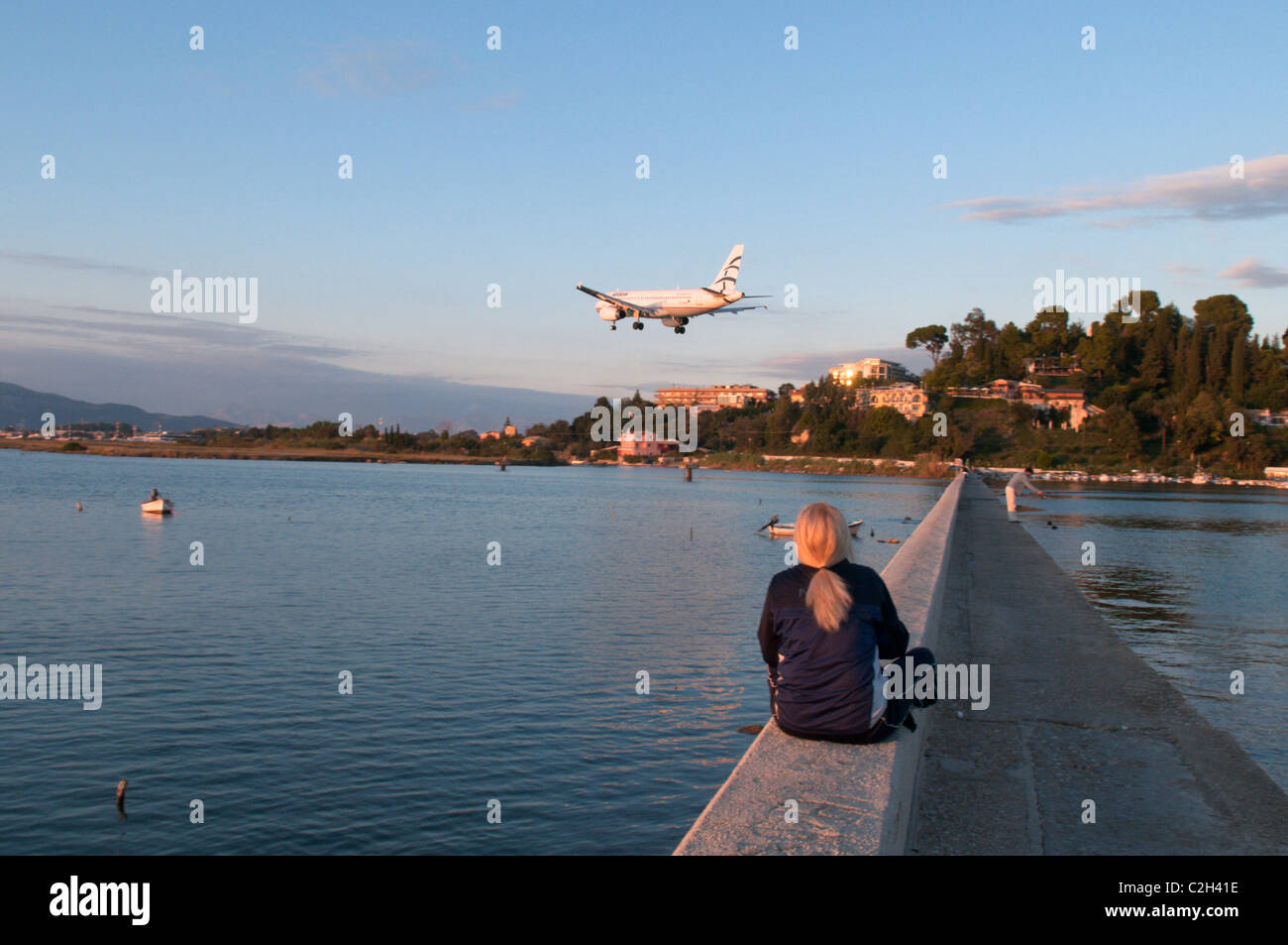 Corfu, Greece. October. Plane coming in to land at Corfu airport Stock ...