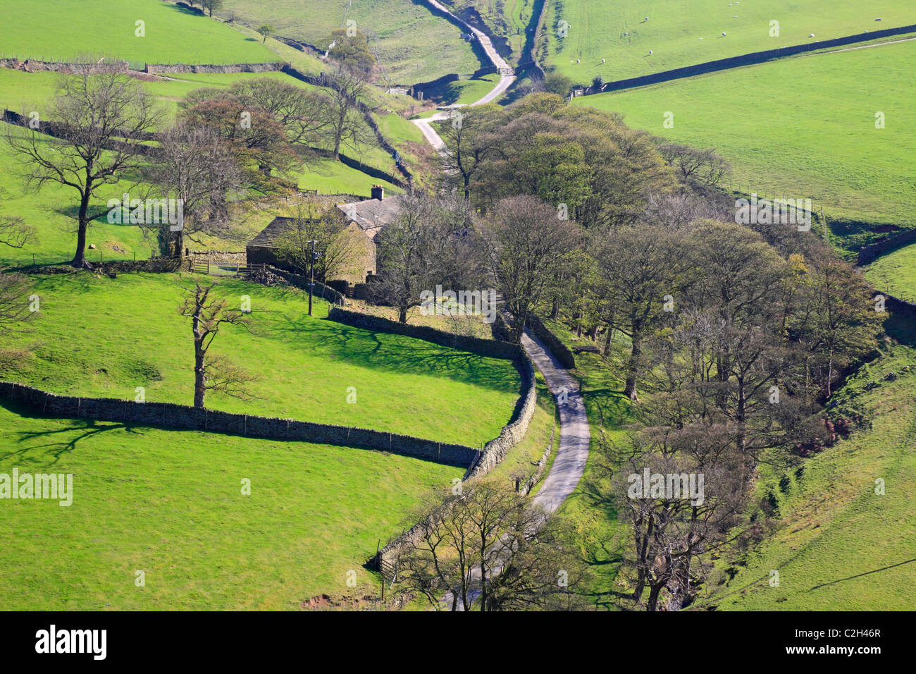 Coldwell Clough Farm below Kinder Scout, Hayfield, Derbyshire, Peak ...
