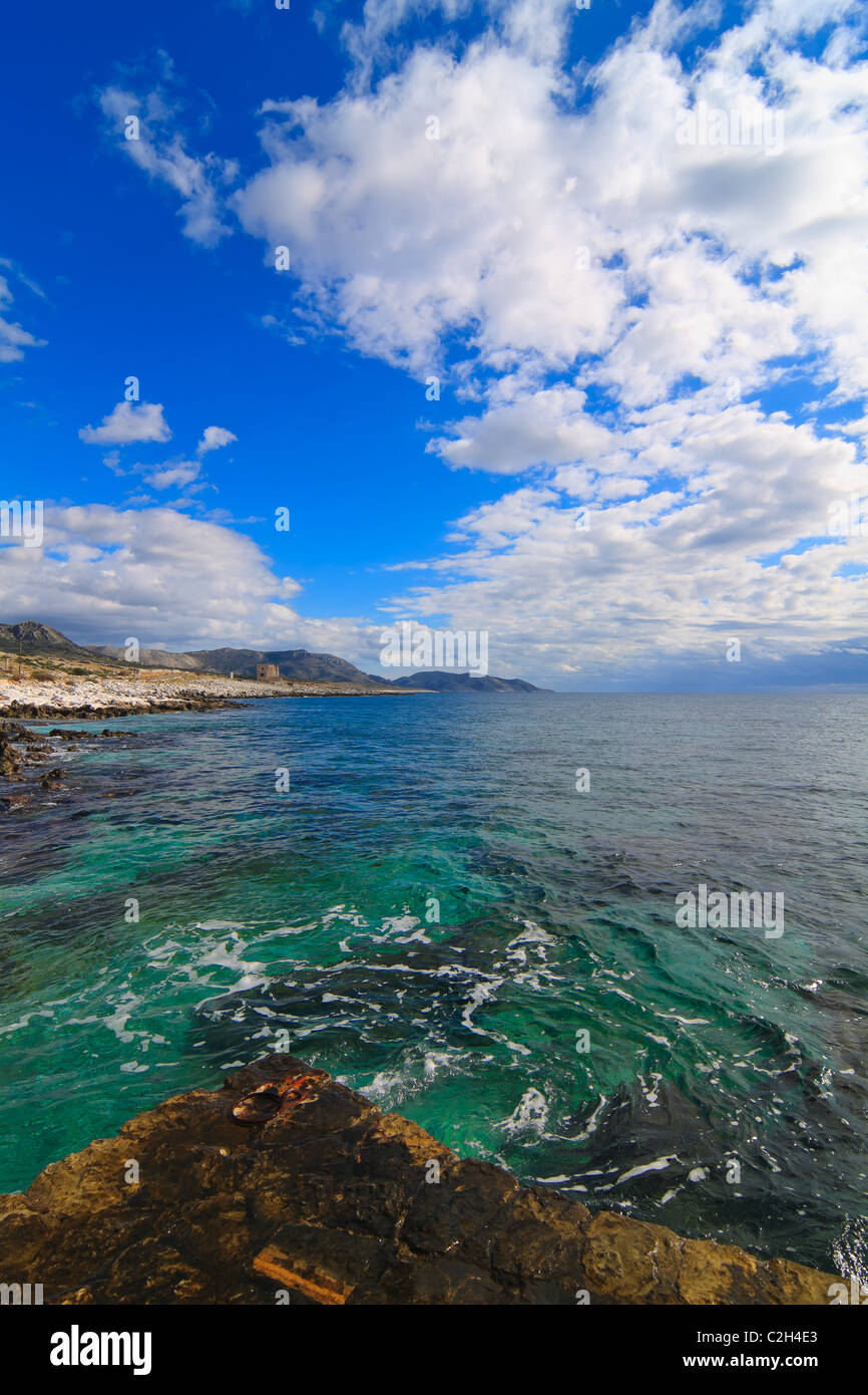 Typical Greek sea landscape and clouds Stock Photo - Alamy