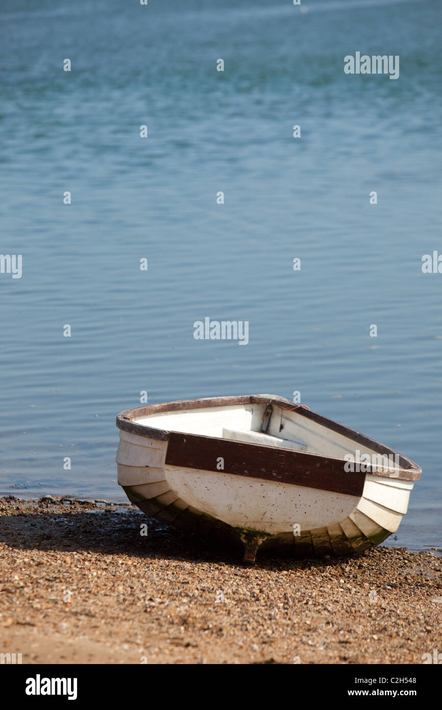 empty rowing boat Poole Harbour Dorset Stock Photo - Alamy