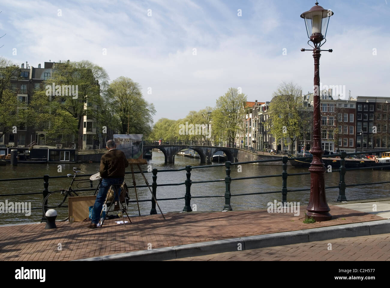 Amstel River runs through the city of Amsterdam. It is 19 miles long ...