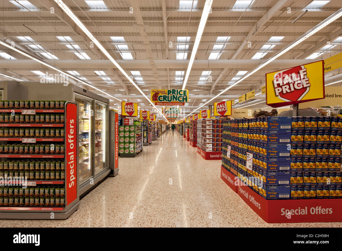 Well stacked shelves at a supermarket Stock Photo - Alamy