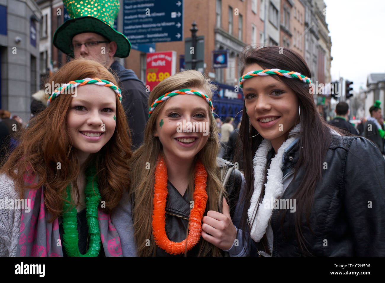 People in costume celebrating and attending the Saint Patricks Day ...