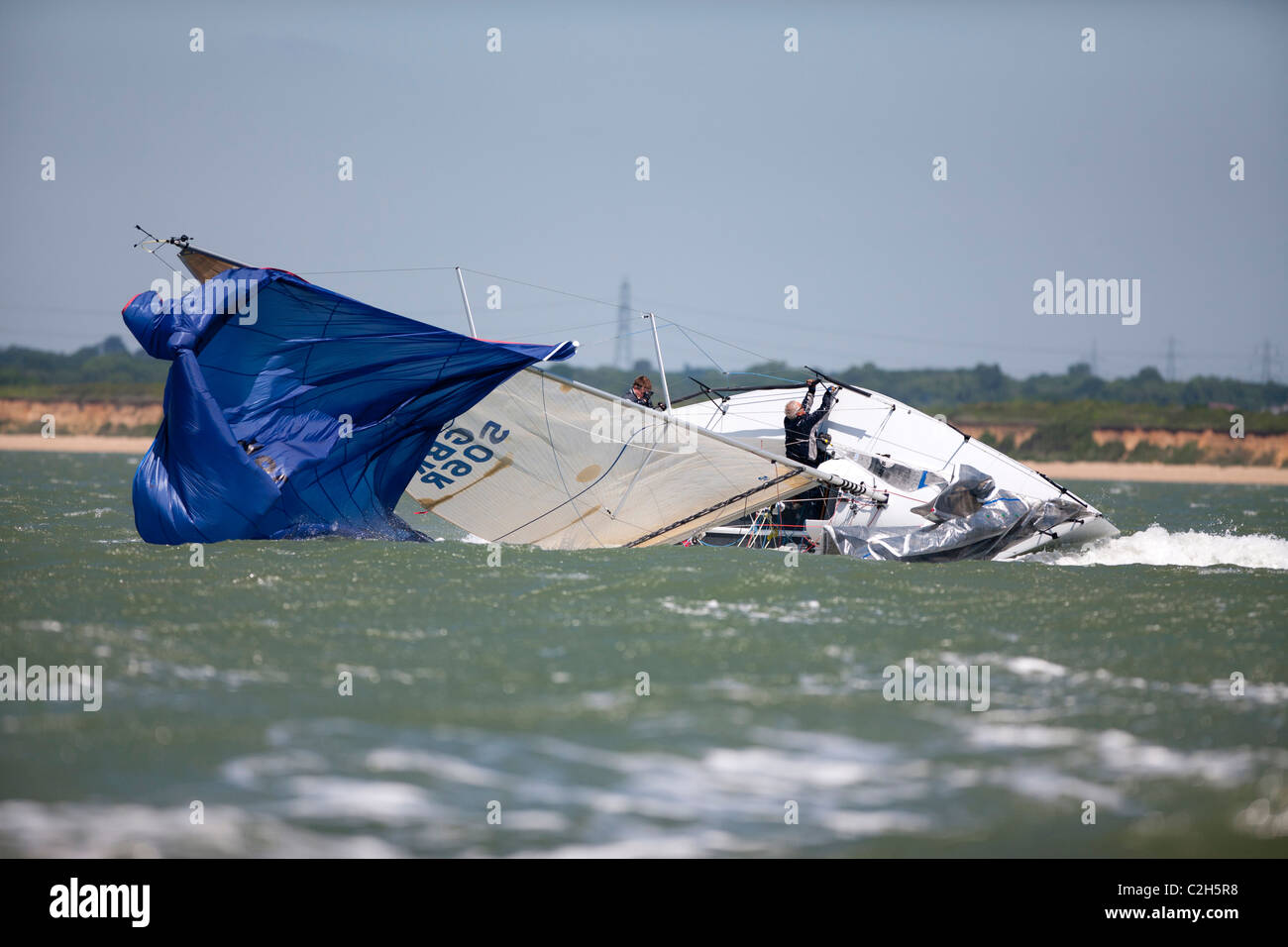racing yacht broaches and chinese gybes in Quarter Ton Cup 2010 Stock ...