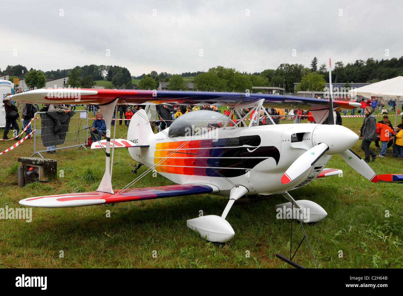 Small modern, acrobatics plane used for displays at the Airshow "100 ...