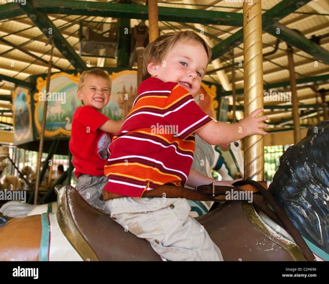 2 brothers playing and having fun Stock Photo - Alamy