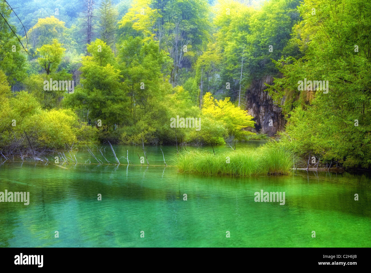 Landscape of a beautiful lake in spring time Stock Photo - Alamy