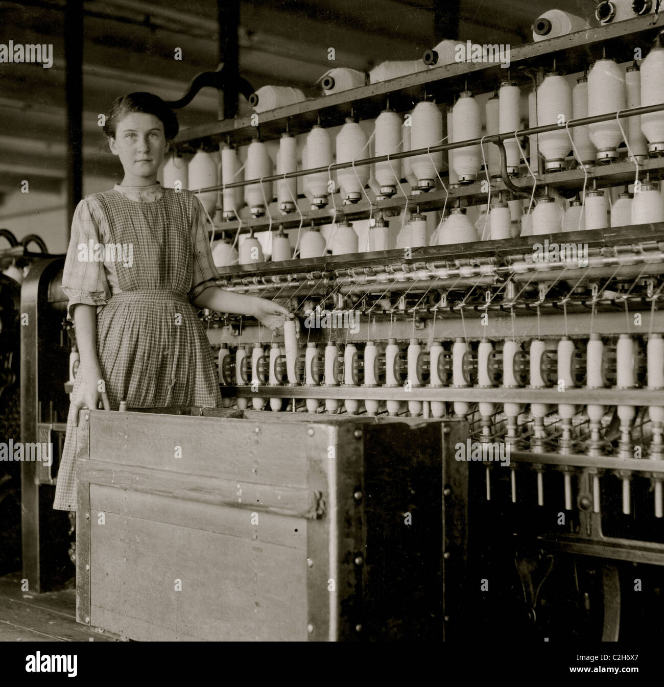 French illiterate works as a doffer or carder in a mill; she is 14 or ...
