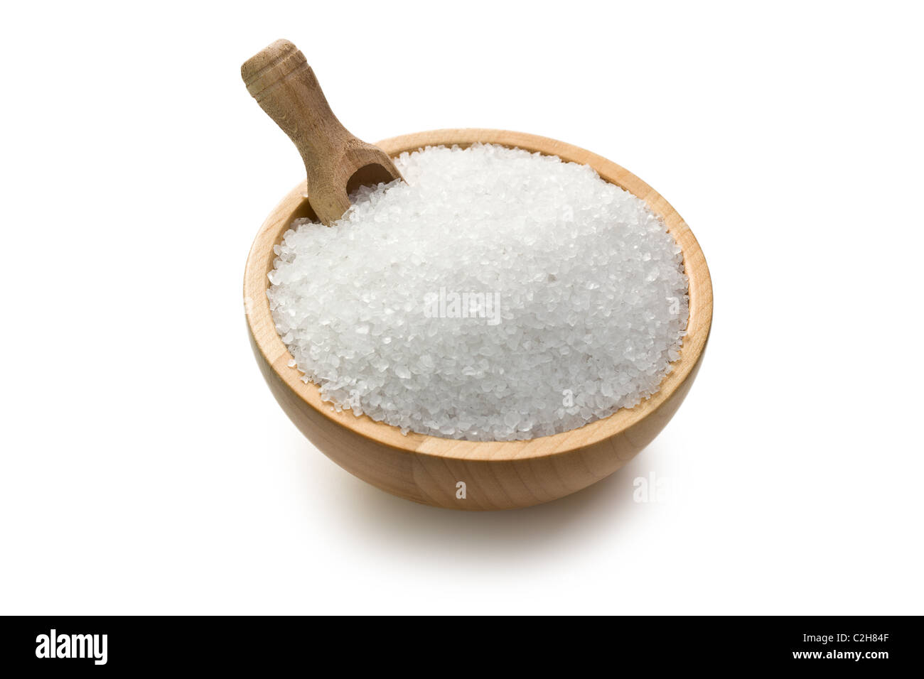 salt crystals in wooden bowl Stock Photo - Alamy