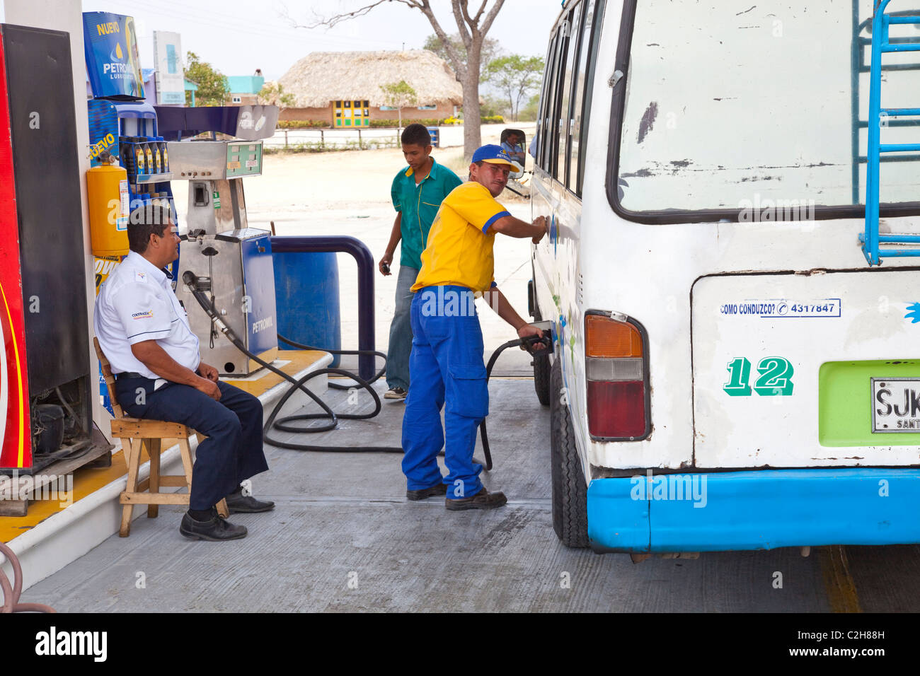 Petromil gas station in Colombia, South America Stock Photo - Alamy