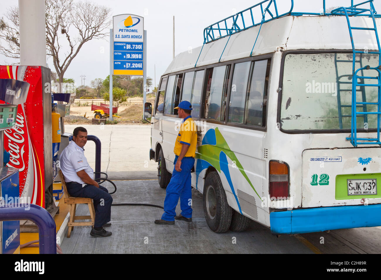 Petromil gas station in Colombia, South America Stock Photo - Alamy