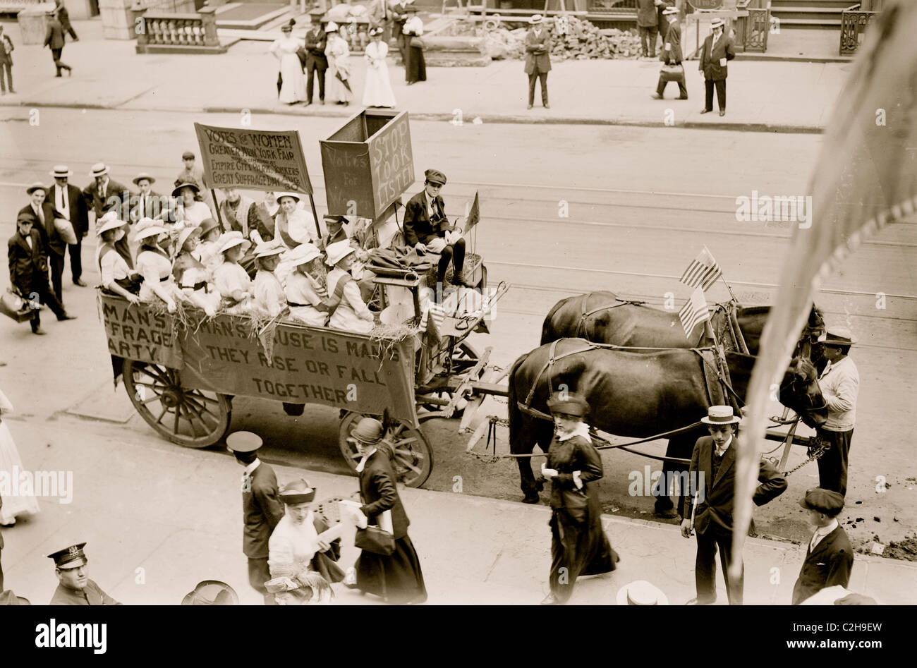 Suffrage Hay Wagon Stock Photo - Alamy