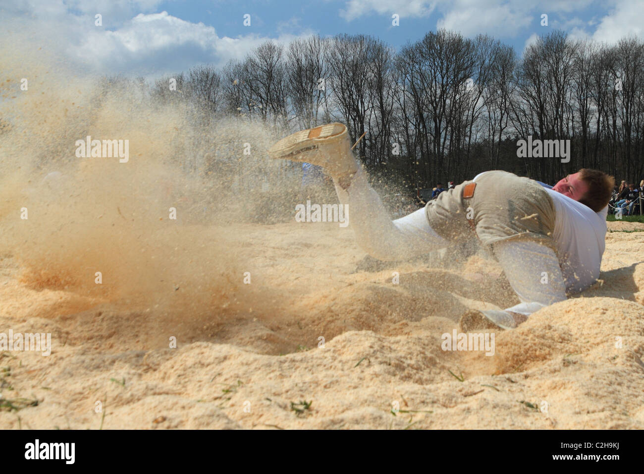 Swiss wrestling athletes fight for victory by throwing their opponent ...