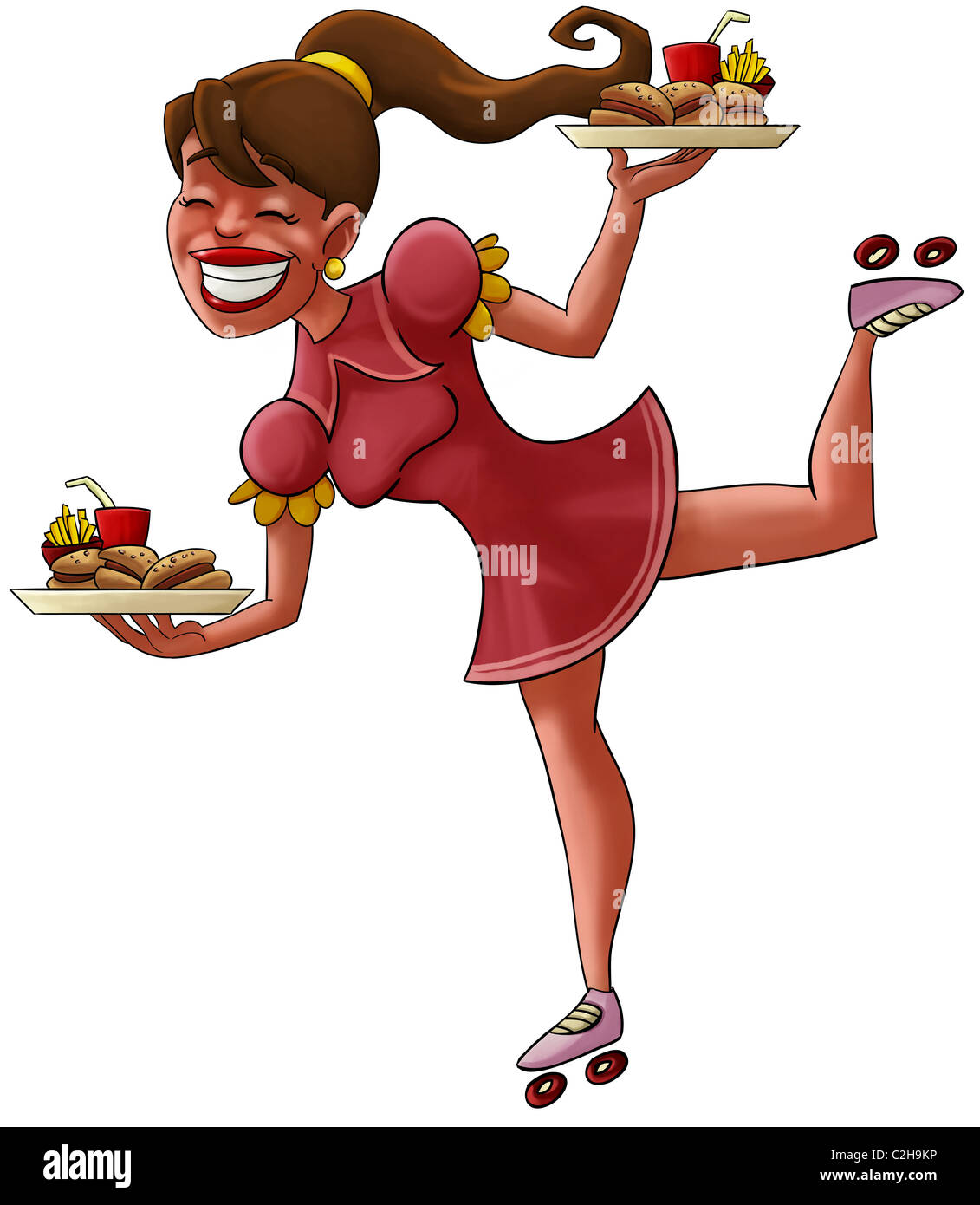 Roller skate cartoon hi-res stock photography and images - Alamy
