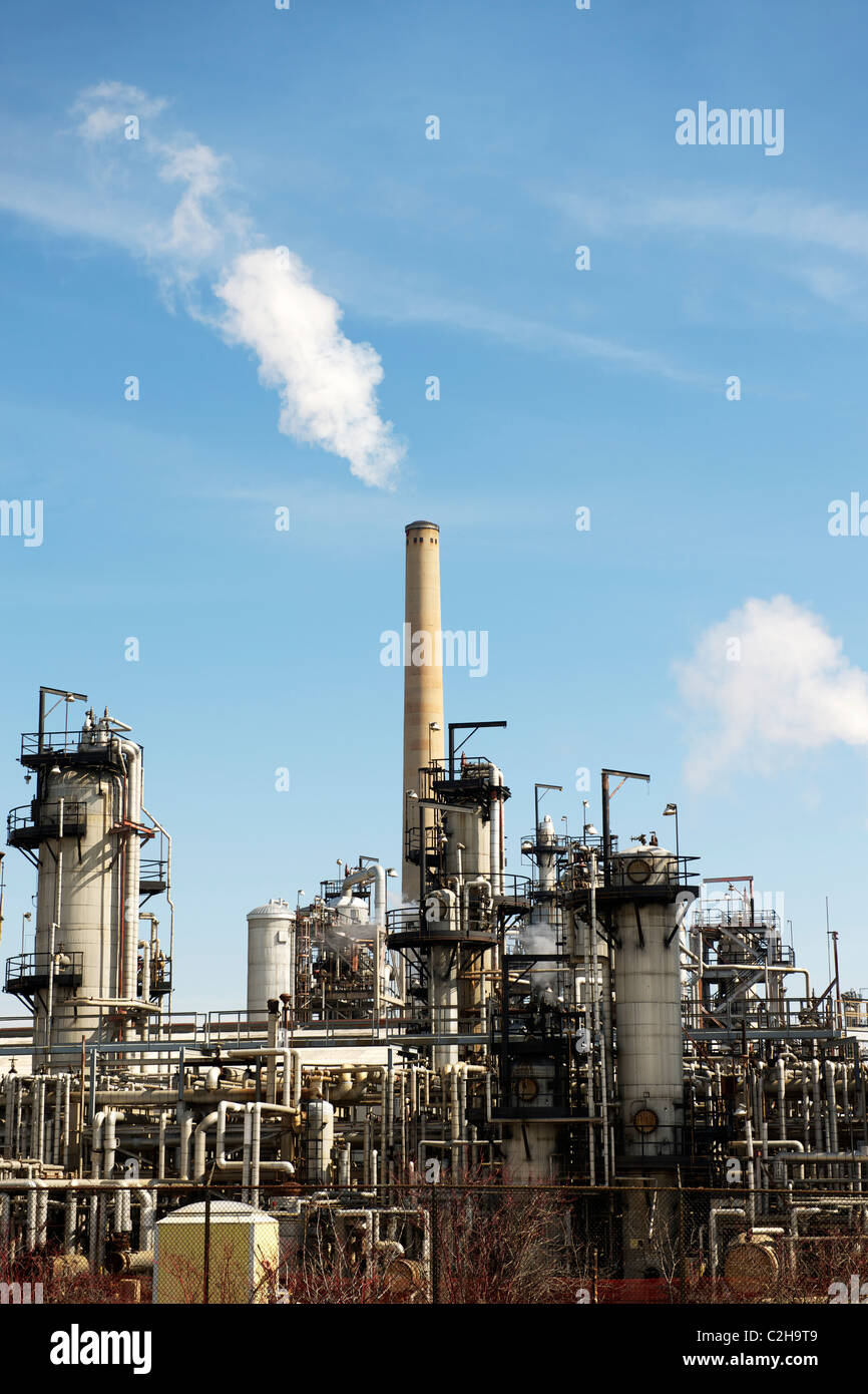 Distillation Tower. Piping and distillation tower in a lubricants ...