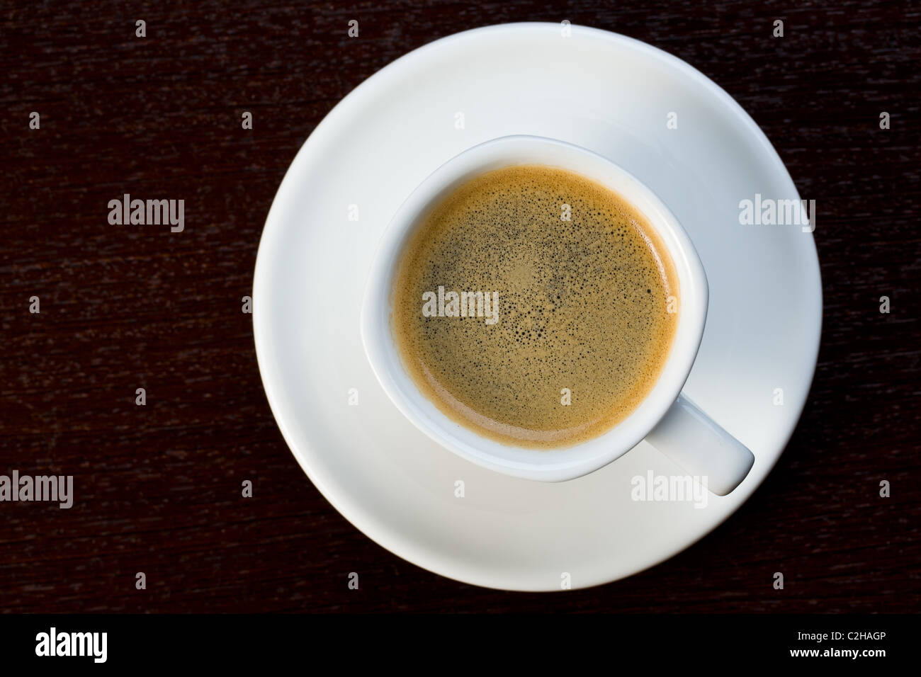 the top view of cup of espresso Stock Photo - Alamy