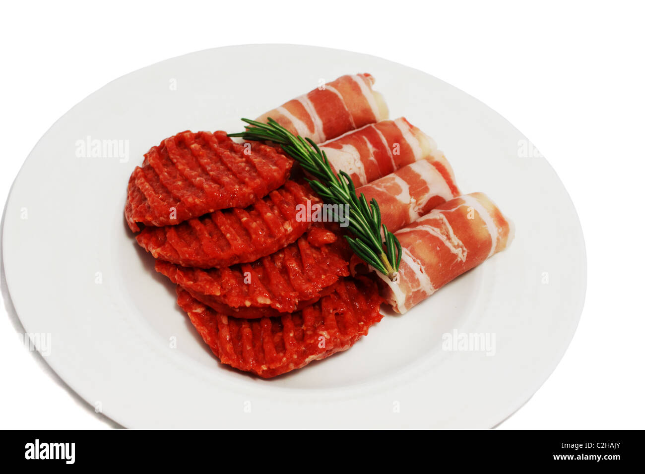 cutlets and rolls made of raw meat for barbecue Stock Photo - Alamy