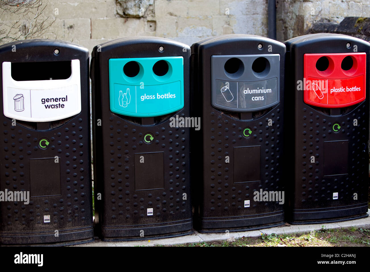 recycling bins Salisbury England UK Stock Photo - Alamy