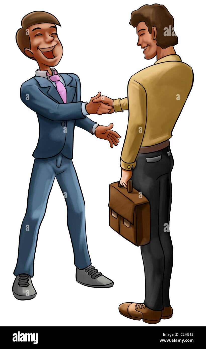 two workers doing a good deal between them Stock Photo - Alamy