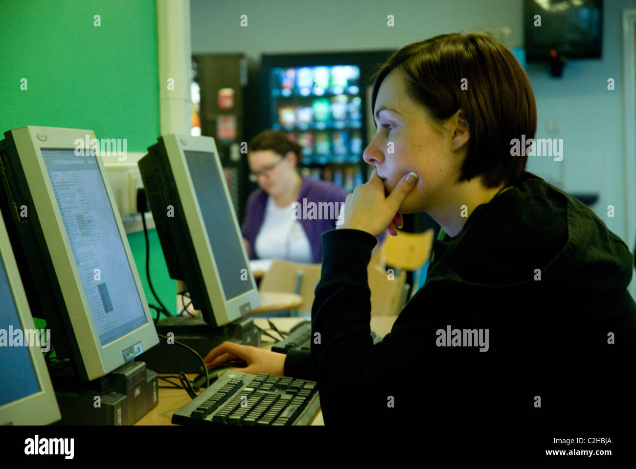 Students studying using a computer Stock Photo - Alamy