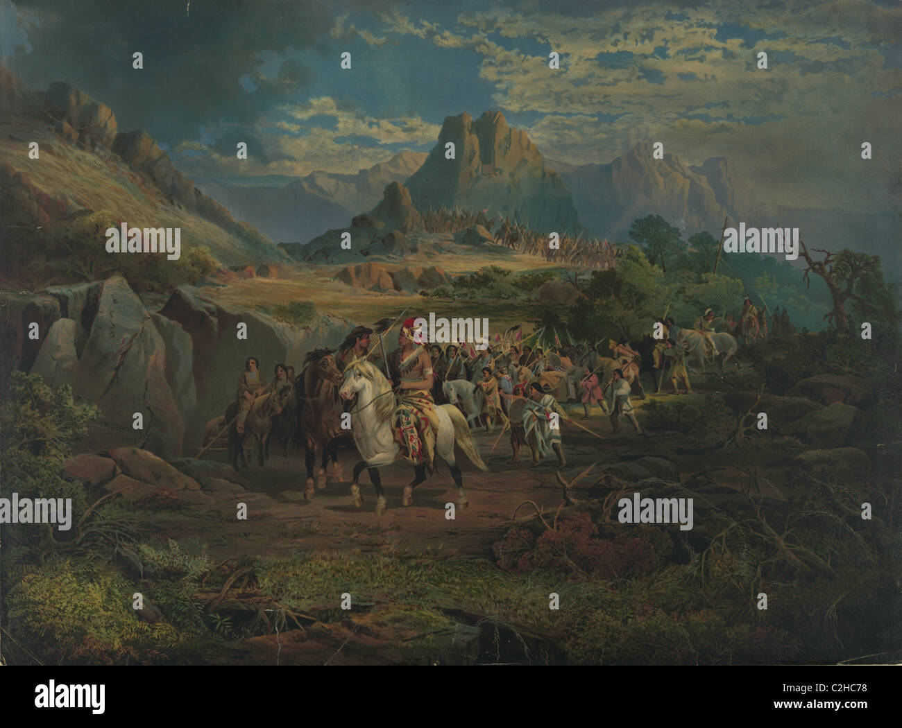 Native Americans On the War Path Stock Photo - Alamy