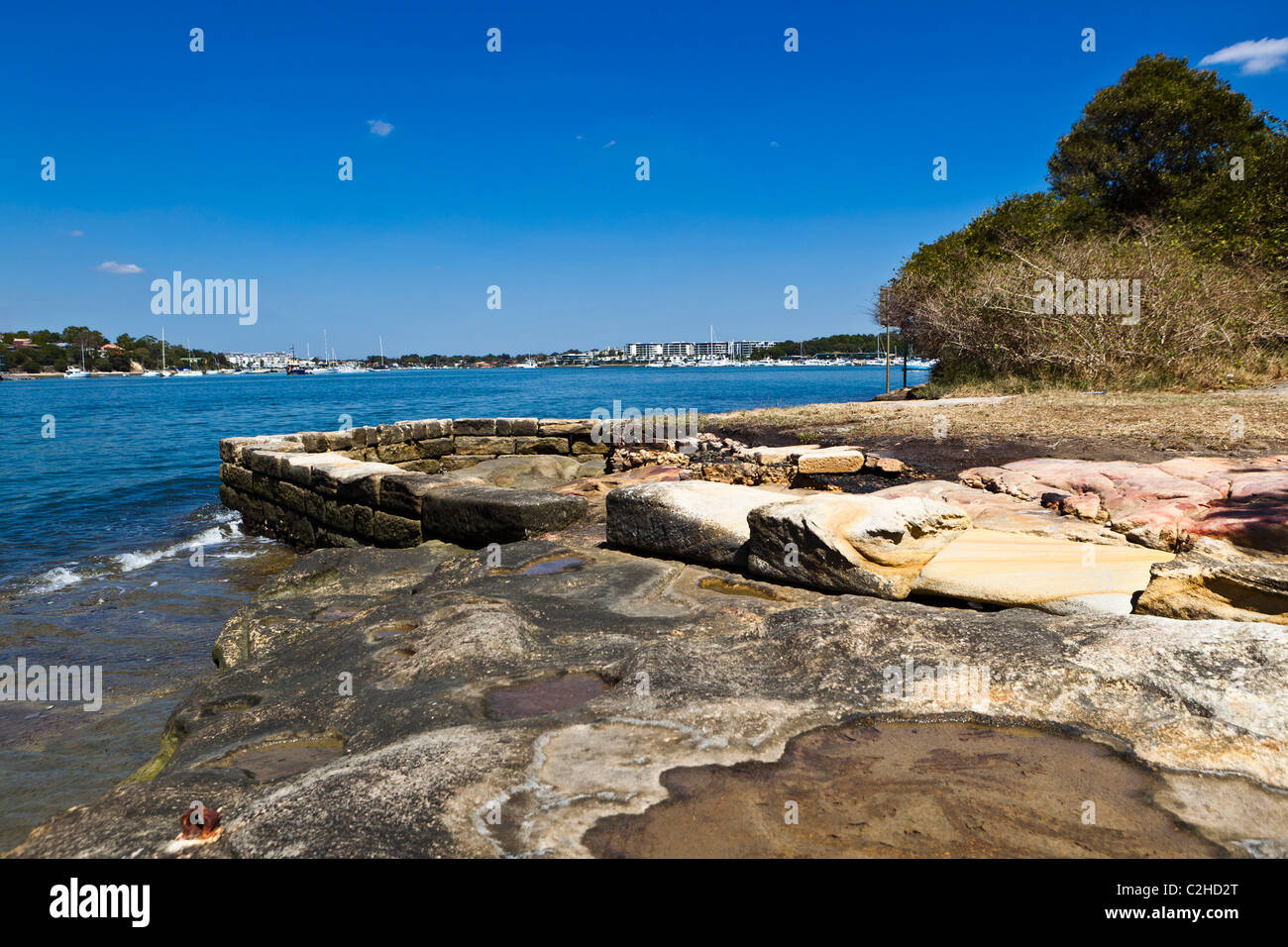The remains of a wharf on Parramatte River where the convict built ...