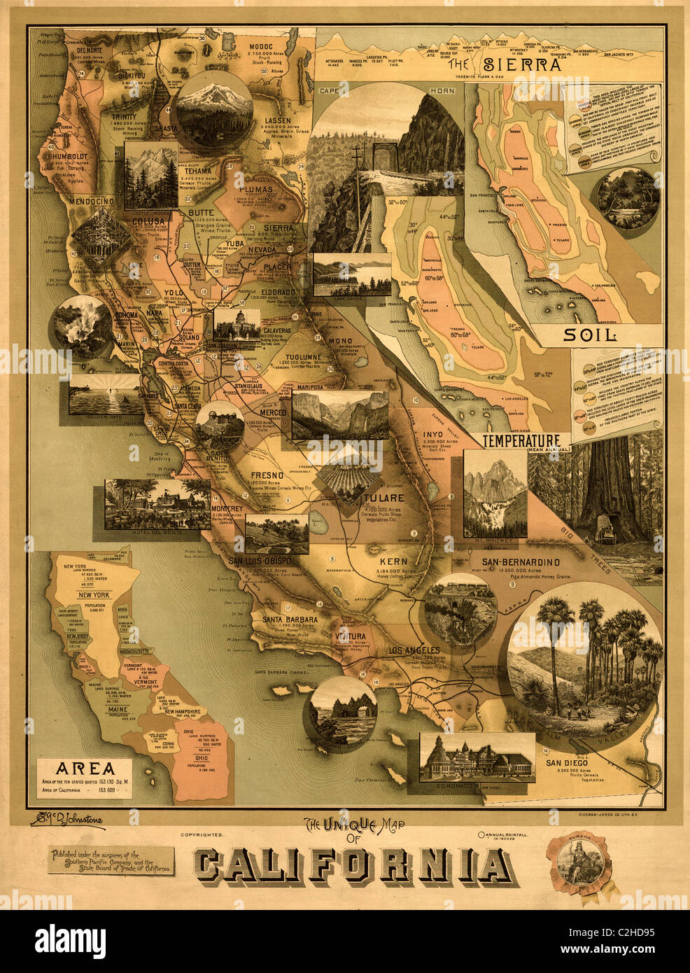 Map of california hi-res stock photography and images - Alamy