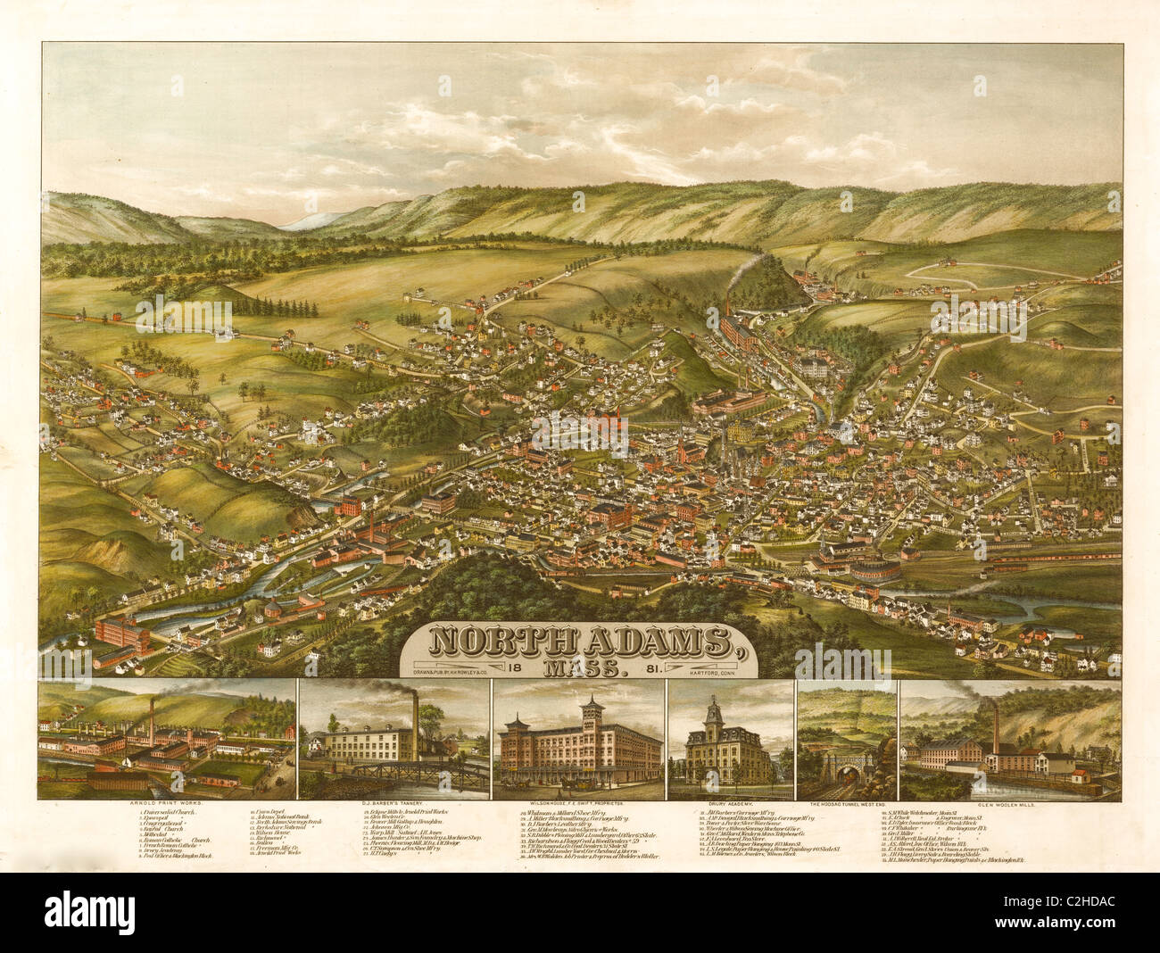 Adams massachusetts map hi-res stock photography and images - Alamy