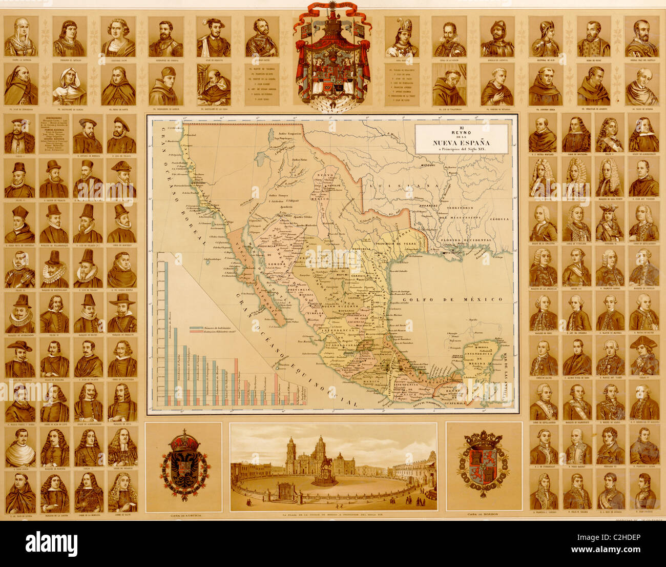 Map of new spain mexico hi-res stock photography and images - Alamy