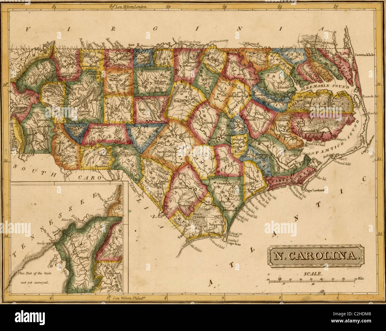 Carolina maps hi-res stock photography and images - Alamy