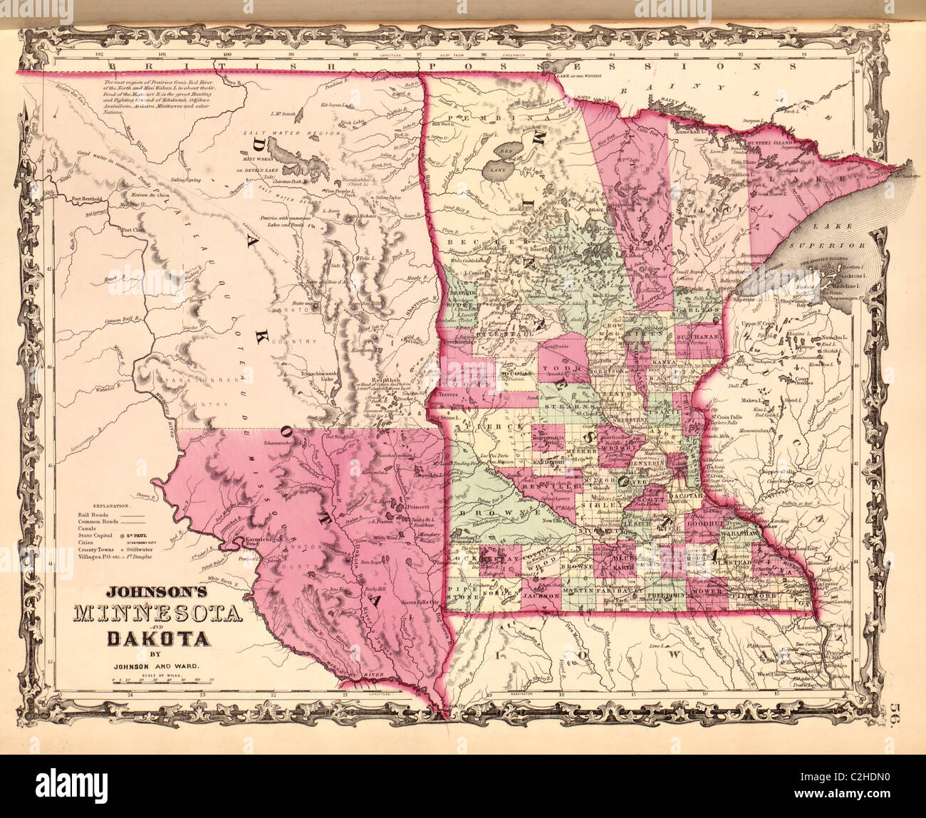 Minnesota & Dakota - 1862 Stock Photo - Alamy