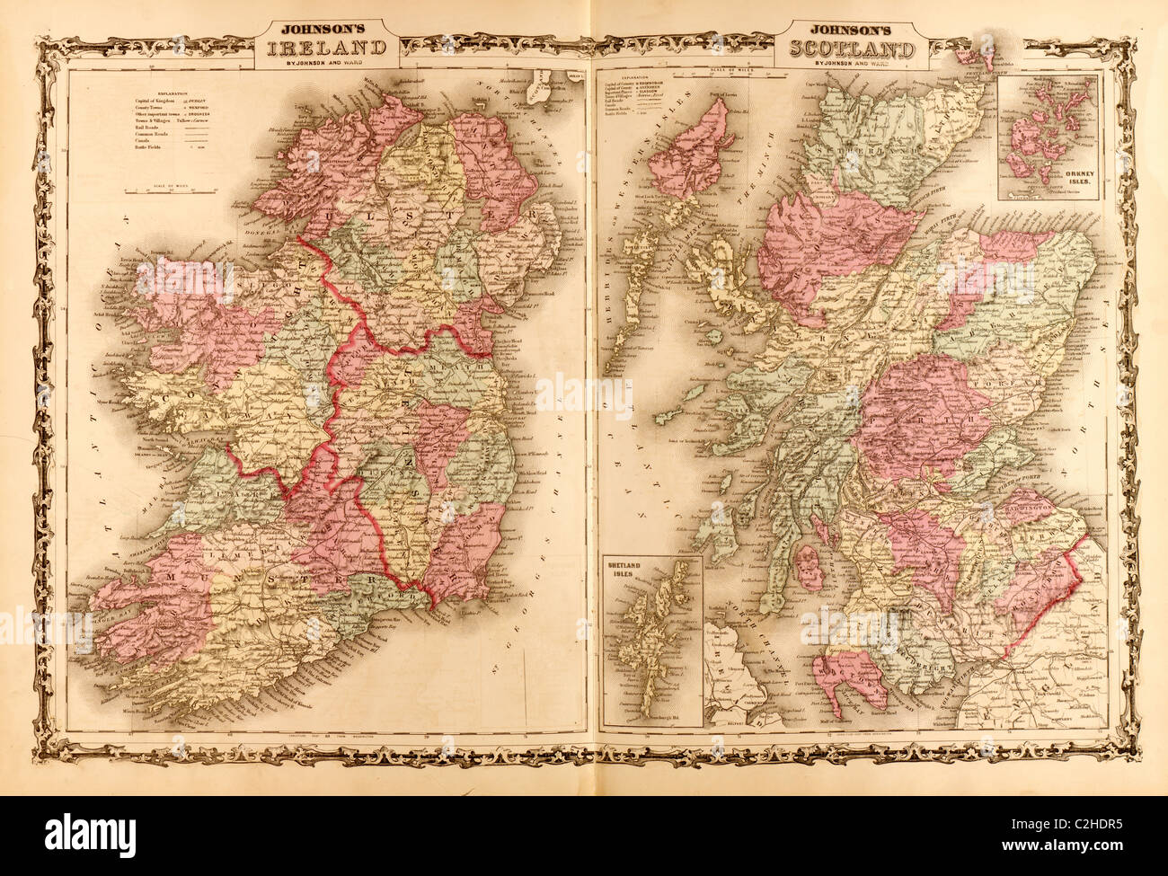 Ireland & Scotland 1862 Stock Photo - Alamy