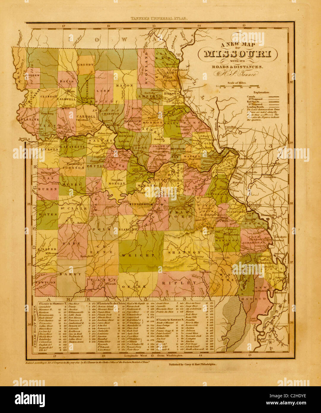 Missouri - 1844 Stock Photo - Alamy