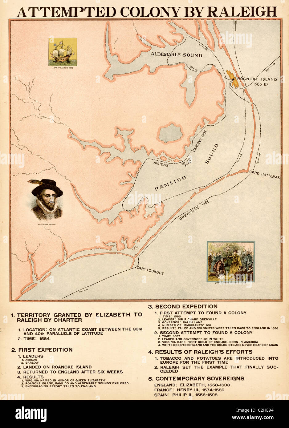 Roanoke colony hi-res stock photography and images - Alamy