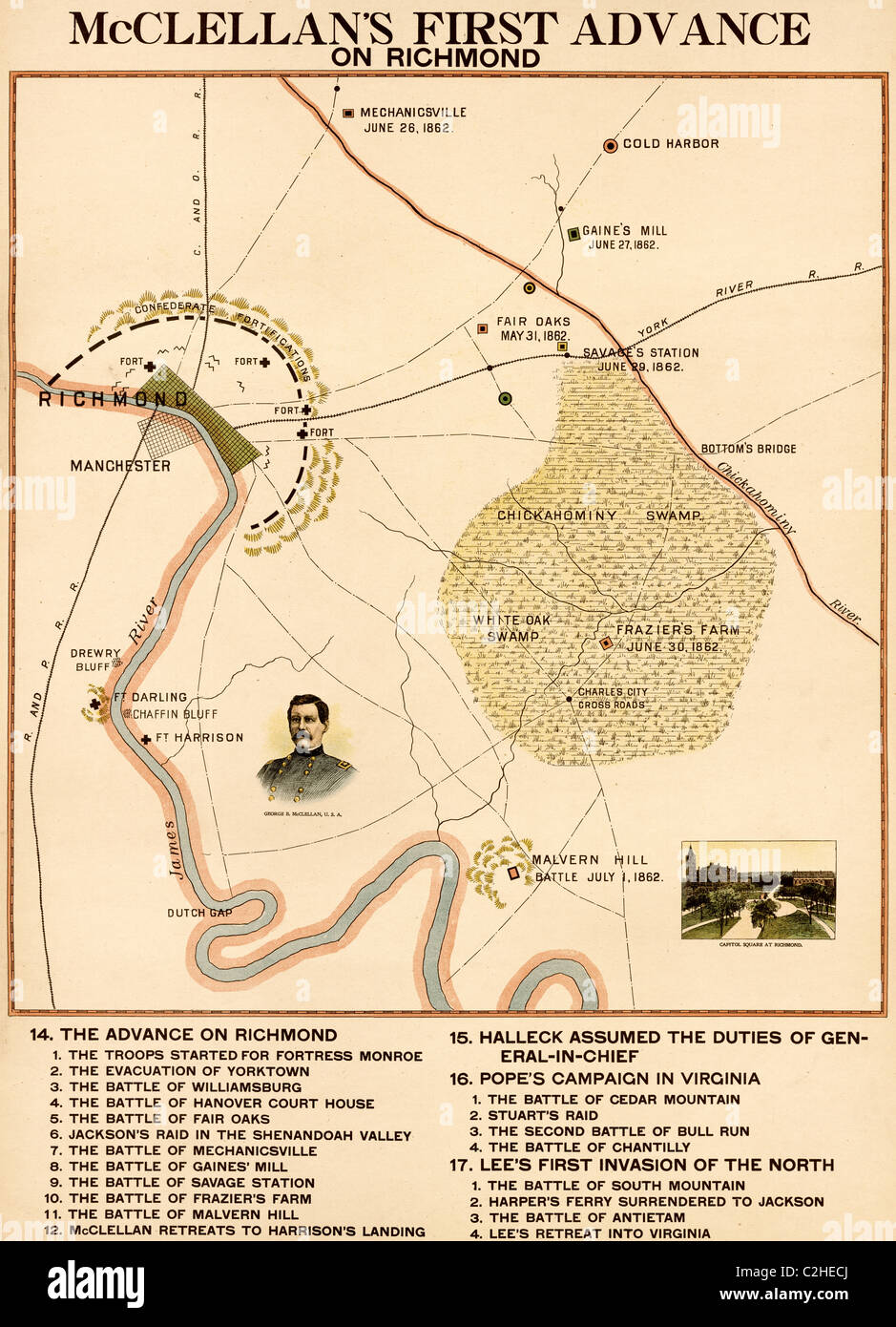 McClellan's 1st Advance on Richmond Stock Photo - Alamy