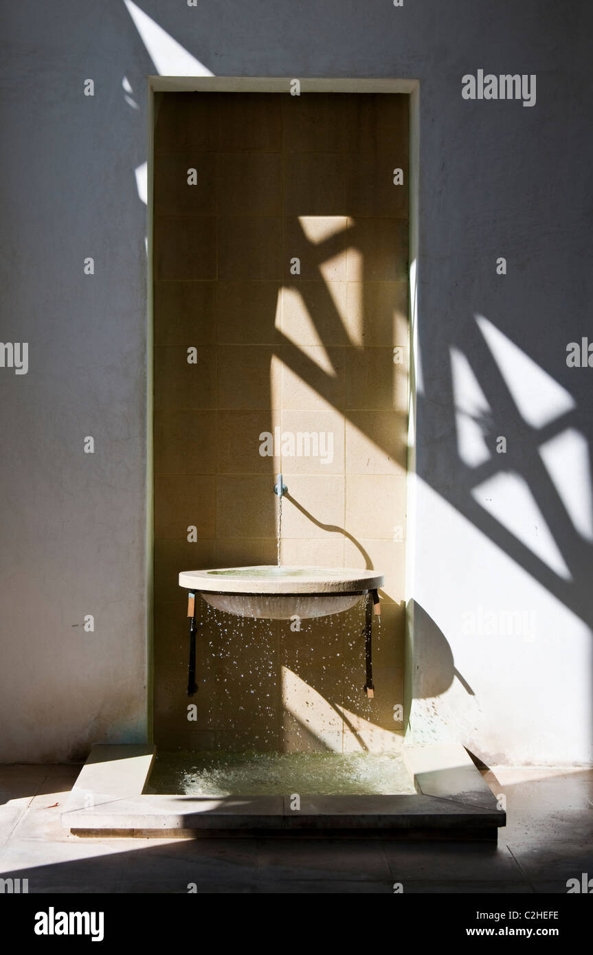 A fountain in the entryway of the Barbados Pool in Rosemary Beach ...