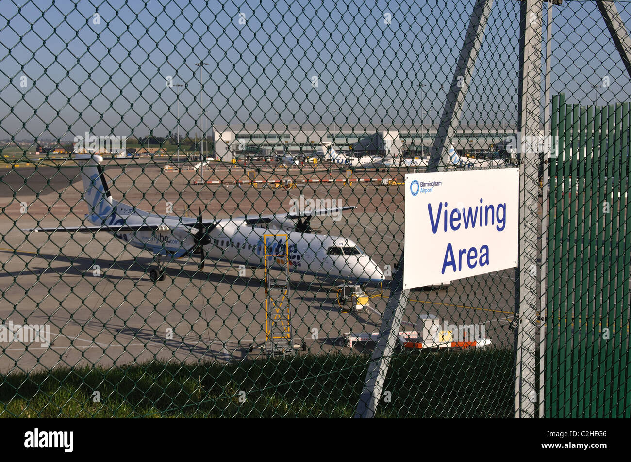Public viewing area, Birmingham Airport, UK Stock Photo - Alamy